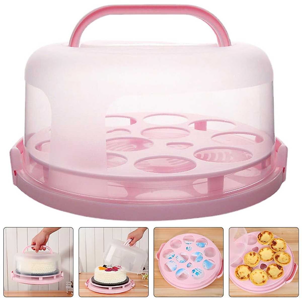 UPKOCH Clear Cake Carrier Cake Container Birthday Cake Case Cake Carrying Case Handheld Cake Case 10 Inch Cake Carrier Multi-function Cake Case Round Cake Carrier Cake Packing Holder