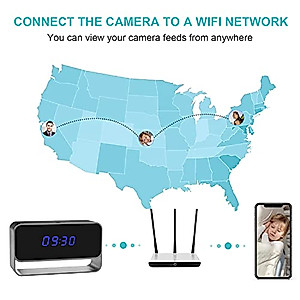GooSpy Hidden Camera Clock WiFi Spy Camera FHD1080P Wireless Secret Nanny Cam Small Surveillance Security Cams Enhanced Night Vision Motion Detection Alert