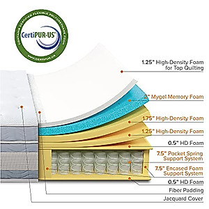 ZINUS 14 Inch Green Tea Cooling Gel Memory Foam Hybrid Mattress / Pocket Innersprings for Motion Isolation / Edge Support, King, White