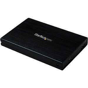 StarTech.com 2.5" Hard Drive Enclosure - Supports UASP - SATA 6Gbps - USB 3.0 External Hard Drive Enclosure - SSD/HDD Enclosure (S2510BMU33),Black