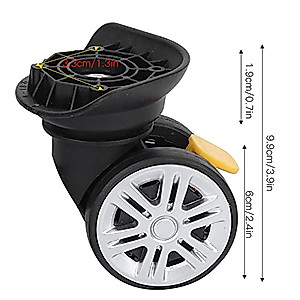 RiToEasysports 1 Pair Universal Mute Luggage Suitcase Wheels Replacement with Brake for Suitcase Parts