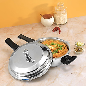 Vinod Platinum Triply Stainless Steel Pressure Cooker Mini - 2 Litre | SAS Bottom Pan Cooker | Induction and Gas Base Cooker | ISI and CE certified