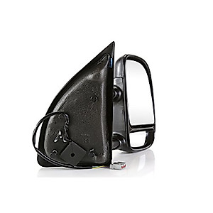 AutoShack KAPFO1321227 Passenger Towing Mirror Power Black Textured Non-Heated Manual Folding Replacement for 1999-2007 Ford F-250 Super Duty F-350 Super Duty 2000-2005 Excursion 5.4L 6.0L V8 4WD RWD