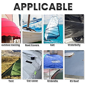 Urdar Brunnr RV Awning Repair Tape, Repair Tape for Tarp, Boat Covers, Tent, Sail Tape, Tear Repair Patch Kit, Waterproof, UVproof Outdoor Repair Tape Heavy Duty