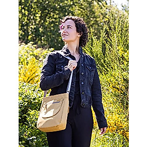 HAIKU Jaunt Eco-Friendly RFID Blocking Crossbody Bags for Women, Travel Purse with Zippered Pockets and Adjustable Strap, Honeycomb