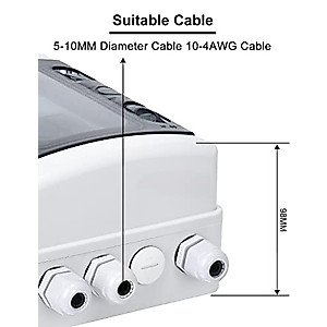 DIHOOL Outdoor Circuit Breaker Box, Solar Isolator Disconnect Switch 40 Amp Breaker DC 500V