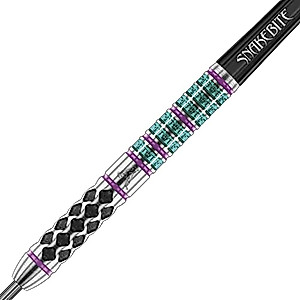 RED DRAGON Peter Wright Snakebite Supa-Venom 24 Gram Premium Tungsten Darts Set with Flights and Stems