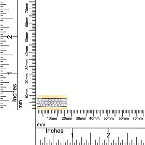 SAVEARTH DIAMONDS 1 3/4 cttw Round Lab Created Moissanite Diamond 3-Row Eternity Stackable Wedding Band Ring In 14K Yellow Gold Over Sterling Silver 1 1/2 Cttw Size-7.5