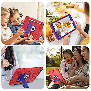 Sibeitu iPad 9th Generation Case with Stand & Pencil Holder, Kids Protective iPad 10.2 Inch Cover 7th 8th 9th Gen 2019 2020 2021, Blue & Red Spider Web Cool Design for Boys Girls Anime Lovers.