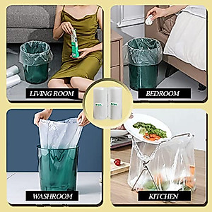 Small Trash Bags 4 Gallon 110 Count, Clear Waste Basket Trash Bags for Bathroom, Kitchen, Bedroom, 5 Gallon Garbage Bags Unscented Can 15 Liters