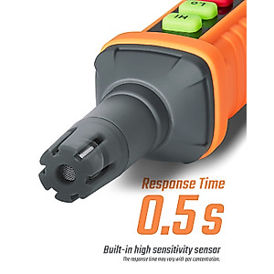 TopTes PT210 Gas Leak Detector, Natural Gas Detector with Audible & Visual Alarm, Locating The Source of Propane, Methane, and Combustible Gas Leaks for Home and RV (Includes Battery x2) - Orange