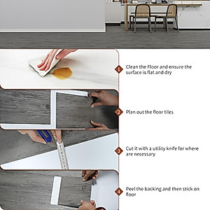 MULGREAT Peel and Stick Floor Tile, 54 Sq.Ft Self Adhesive Vinyl Flooring Plank, 36 Pieces Waterproof Heavy Duty Wood Grain Tiles, 36"x6" DIY Planks for Apartment Bathroom, Wooden Knot Pattern