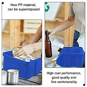NUOBESTY 10Pcs Stackable Garage Storage Bins Stacking Containers Plastic Storage Bin Package Storage Box Plastic Box Storage Container (Blue)