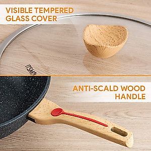 ITSMILLERS Chinese Wok Die-casting Nonstick Wok Scratch Resistant With Lid and Spatula, PFOA-Free,Dishwasher Safe & Induction Bottom 12.5 Inch,6L