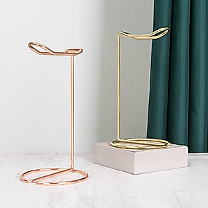 NUOBESTY 1pc Gold Organizer Frame Stable Portable Stand Useful Storage Office Hanger Supporting Base Rose Headphones Universal Rack Anti- Non- Orgnizer Golden Headphone Earphone Holder