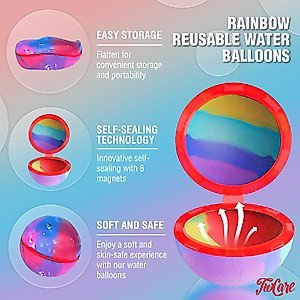 Magnetic Water Bomb Balloons for Kids Adults, Reusable Latex-Free Silicone Easy Quick Fill Ball, Self-Sealing Pool Beach Outdoor Activities Games Toy Summer Fun Splash Party Supplies (12 Pcs)