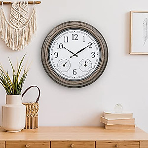 La Crosse Technology 435-3239-INT 15.5-Inch Lighted Leaf's Outdoor Analog Clock with Temp and Humidity