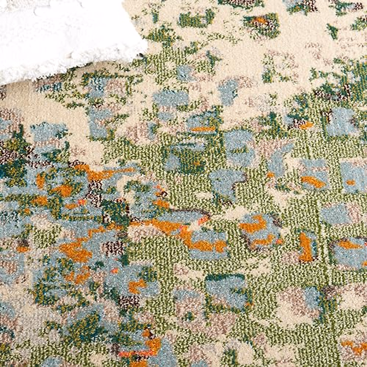 SAFAVIEH Monaco Collection Area Rug - 6'7" Round, Green & Rust, Geometric Design, Slip Resistant, Ideal for High Traffic Areas in Living Room, Bedroom & Dining Room (MNC225W-7R)