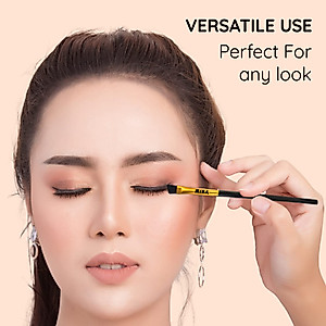 Mina Brow Brush-Premium Angled Eyebrow Brush For Powder, Henna, Cream, Tint, Makeup, Gel, Lamination & Wax