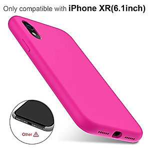 DEENAKIN iPhone Xr Case with Screen Protector,Soft Flexible Silicone Gel Rubber Bumper Cover,Slim Fit Shockproof Protective Phone Case for iPhone Xr Hot Pink