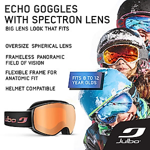 Julbo Echo Youth Goggles, Black/Gray/Read Frame - Spectron 3 Orange Lens w/Red Mirror