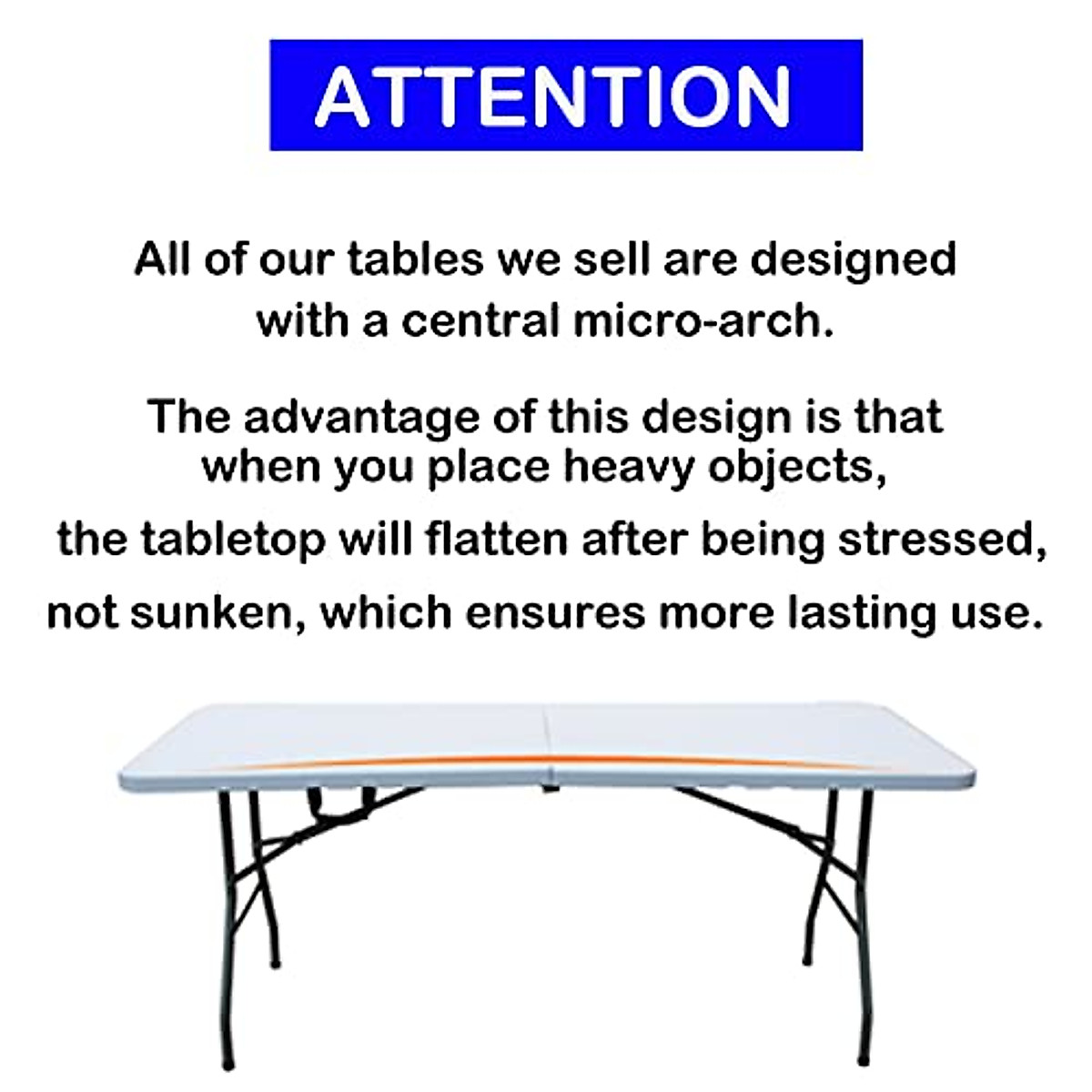 deaciber 6ft Folding Table 71 inch Plastic Fold in Half w/Handle Heavy Duty Portable Indoor Outdoor for Garden Party Picnic Camping BBQ Dining Kitchen Wedding Market Events