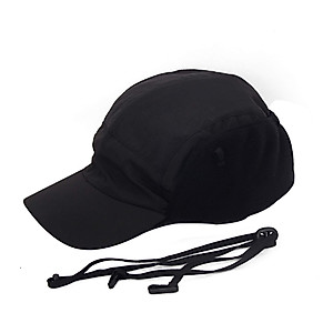 Winter Baseball Earflap Cap with Detachable Windproof Strap Fleece Inside Cap Water Repellency Outdoor Cap Adult (Black)