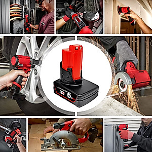 VINIDA 2Packs 12V 6.0Ah Lithium Replacement for Milwaukee M 12 Battery 48-11-2411 48-11-2420 48-11-2401 48-11-2402 48-11-2440 Compatible with Milwaukee Battery 12V Cordless Power Tools