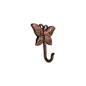 FantasHome Wall Mounted Cast Iron Home Décor Single Hook (Butterfly)