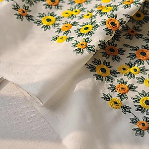 XMTXZYM 2 Meter Embroidery Cotton Linen Fabric DIY Handmade Clothes Sewing Fabric