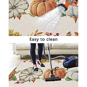 Fall Outdoor Patio Rugs Thanksgiving Pumpkin Sunflower Outdoor Area Rug Maple Leaf Non-Slip Backyard/Camping RV Rug/Deck/Porch Rug Front Door Floor Mat Carpet,6x9ft,