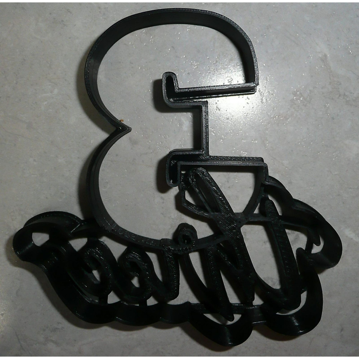 NUMBER THREE 3 WITH WORD BIRTHDAY ANNIVERSARY PARTY AGE DETAILED COOKIE CUTTER MADE IN USA PR2404
