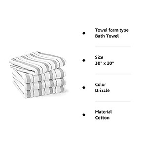 Williams-Sonoma Classic Striped Towels, Cotton,Set of 4 (Drizzle)