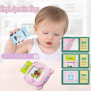 Talking Flash Cards for Toddlers 2-4 Years, Pocket Speech for Toddlers, 224 Sight Words Educational Learning Toys, Speech Therapy Toys for Toddlers, Kindergarten Preschool Gift for Kids Boys Girls