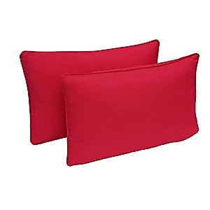 Leblett Pack of 2 Outdoor Pillows,Indoor/Outdoor Waterproof Decorative Throw Cushion Garden Sofa Chair Cushion Throw Pillow (47*30*10cm,Red)