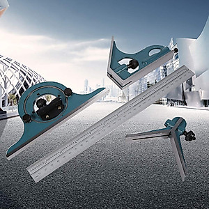 Adjustable Sliding Combination Ruler Stainless Steel Universal Multi Functional 180 Degree Angle Combination Square Protractor Ruler Set