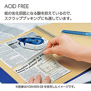 KOKUYO Glue Tape Refill for Scrapbooking, 3 Pack 52.5 Ft x 0.33 in Double Sided Tape Roller for Crafts, Blue Dot Pattern Tape Runner, Adhesive Scrapbook Supplies. Japan Import (TA-D400-08NX3)