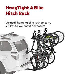 Yakima Versatile HangTight 4 Vertical Hanging Hitch Steel Bike Rack for 2 Inch Hitch Receivers with Fully Padded Cradles and Tilting Design, Black