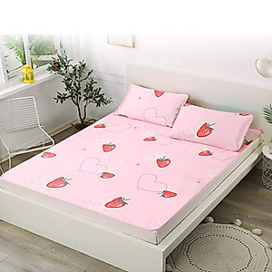 Cooling Mattress Topper, Matress Topper, 2Pcs Cartoon Summer Cooling Sleeping Mat Extra Thick Mattress Pad Cover Mattress Topper Cover Mattress Protector Air Condition Pillow Case