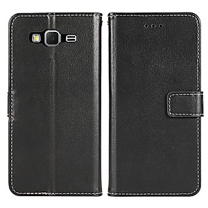 FDCWTSH Compatible with Samsung Galaxy J5 2015 Wallet Case Wrist Strap Lanyard Leather Flip Cover Card Holder Cell Phone Cases for Glaxayj5 Glaxay GalaxyJ5 SM J500 J500F J500H Black