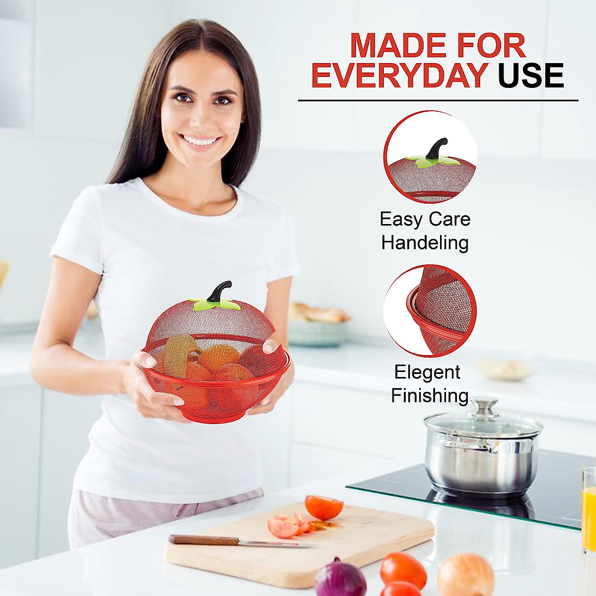 Kovot Apple Shaped Mesh Fruit Basket | Keep Freshness In & Bugs Out