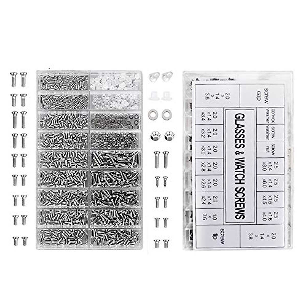 Eyeglass Repair Kit,Glasses Screws and 6 Pcs Magnetic Eyeglass Screwdrivers and for Glasses,Sunglasses,Watches Electronics Computer Repair