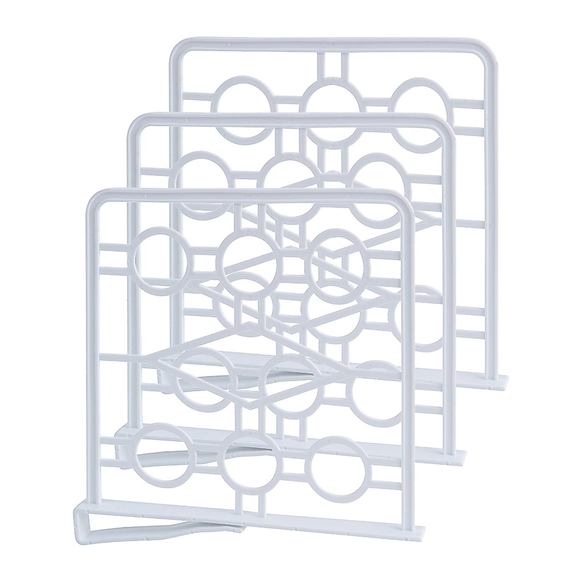 3 Pack Plastic Shelf Dividers Multifunctional Wardrobe Closet Shelf Separator Organizer For Wood Closets Snap Clamp 1 (White, One Size)