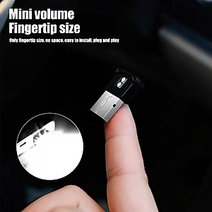 ZKFAR 4 PCS Car USB Multi-Function Ambient Light, DC 8-12V 3258-2SMD RGB High-Brightness Button-Adjustable Night Light, Type with Photosensitive Sensor, Suitable for Most Models (White)