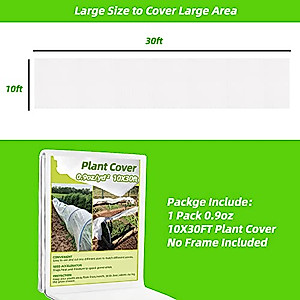 Plant Covers Freeze Protection 10x30ft Frost Cloth Blanket Floating Row Cover for Winter Protection Sun Pest Protection 0.9 oz/yd²