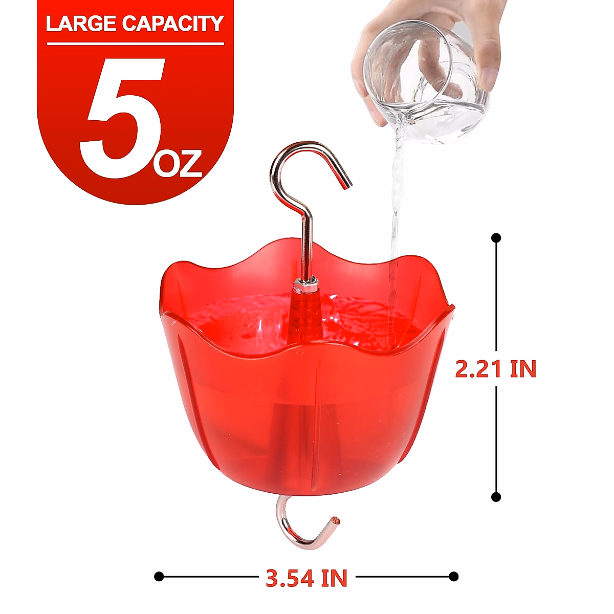 Ant Moat for Hummingbird Feeders 4 Pack,5 oz High Capacity，Suitable for Outdoor Patio Hanging Feeder, Garden Decoration, Sturdy and Leak-Proof(Bottle not Included