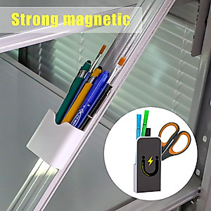 LUTER 2pcs Magnetic Pen Marker Holders, Dry Erase Marker Magnetic Cup Holder Organizer Home Office Supplies for Refrigerator Whiteboard Locker (White)