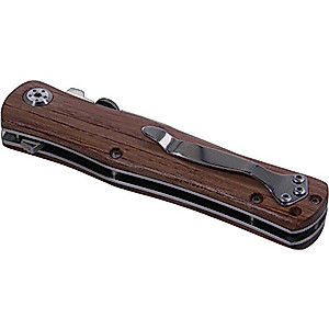 Best Dad Ever Folding Pocket Knife with Pocket Clip - (Wood Handle)