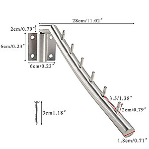 FJSM Wall Mounted Clothes Drying Rack 2 Pack Laundry Clothes Hanger Rack Hooks Stainless Steel Heavy Duty Clothes Hanger Rod with Swing Arm Towel Holder Closet Storage Organizer for Bath Bedrooms