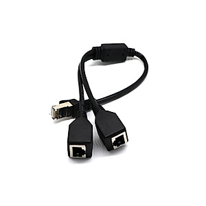 RJ45 Ethernet Splitter Adapter, Yeworth RJ45 1 Male to 2 Female LAN Network Splitter Y Port Cable Support Cat7 Cat6 Internet Networking Extension Cord